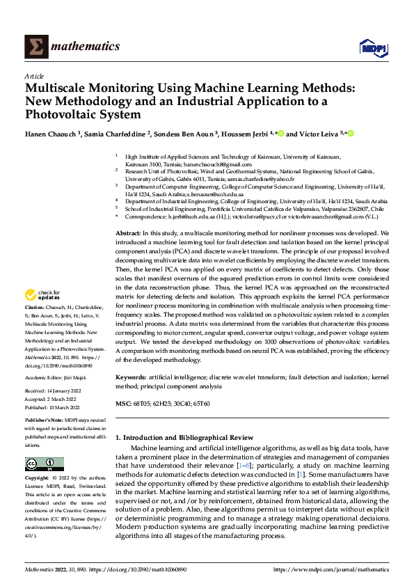 (PDF) Multiscale Monitoring Using Machine Learning Methods: New Methodology and an Industrial ...