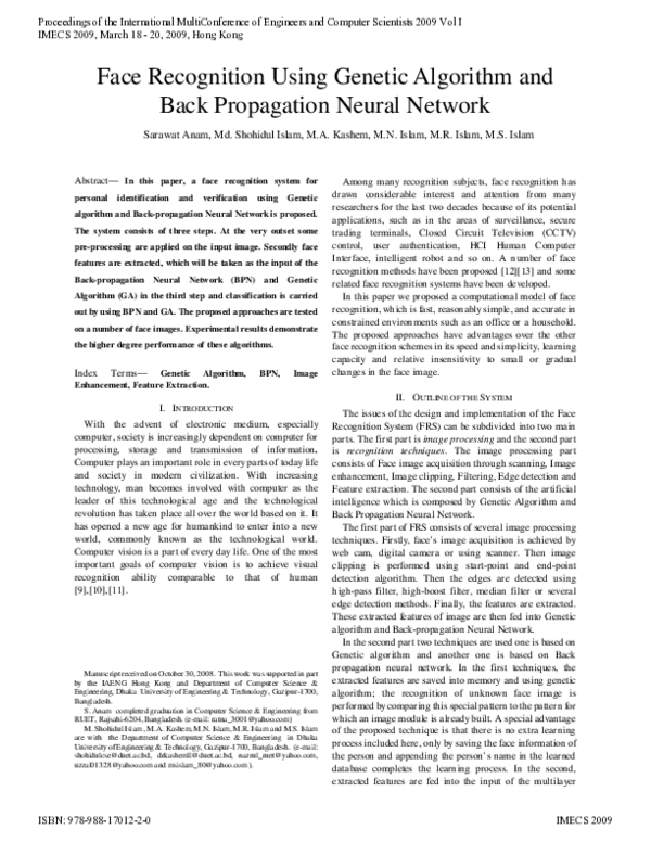(PDF) Machine Learning of Visual Recognition Using Genetic Algorithms