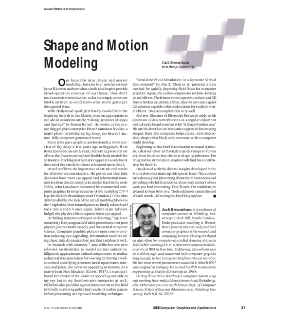 (PDF) Shape and Motion Modeling