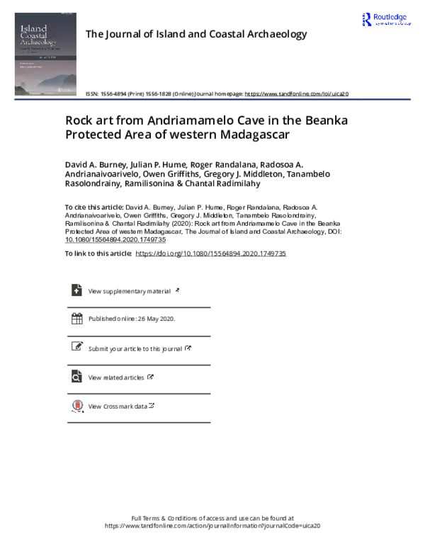 (PDF) Rock art from Andriamamelo Cave in the Beanka Protected Area of ...
