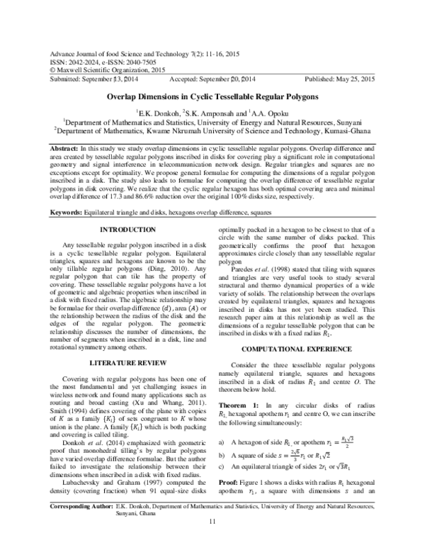 (PDF) Overlap Dimensions in Cyclic Tessellable Regular Polygons | Elvis ...