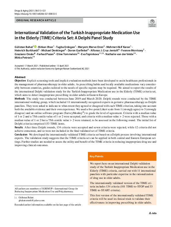 (PDF) International Validation of the Turkish Inappropriate Medication ...