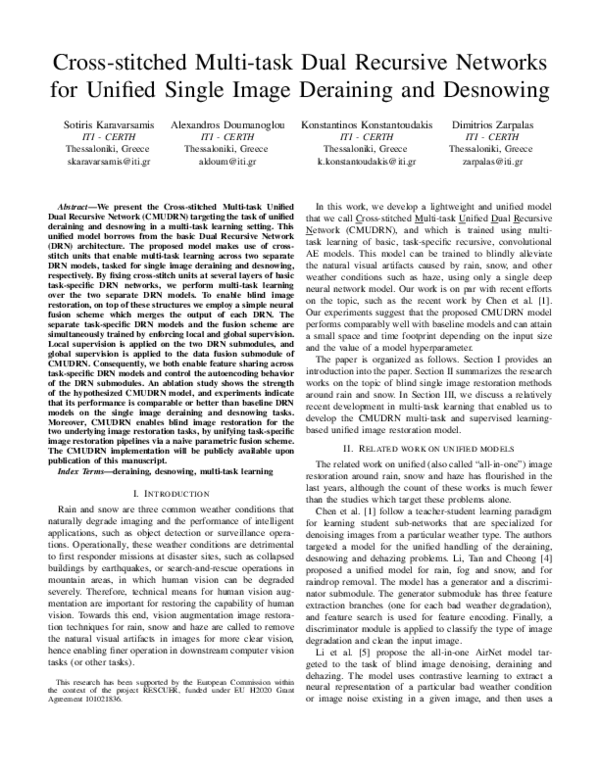 (PDF) Cross-Stitched Multi-task Dual Recursive Networks for Unified Single Image Deraining and ...
