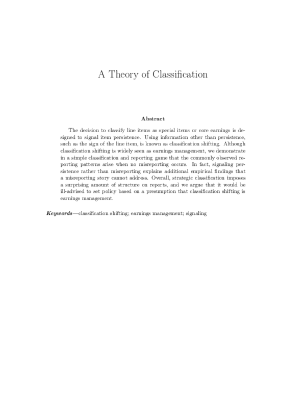 (PDF) A Theory of Classification