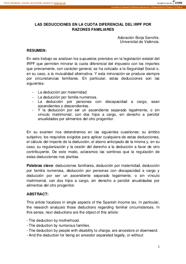 (PDF) Las deducciones en la cuota diferencial del IRPF por razones ...