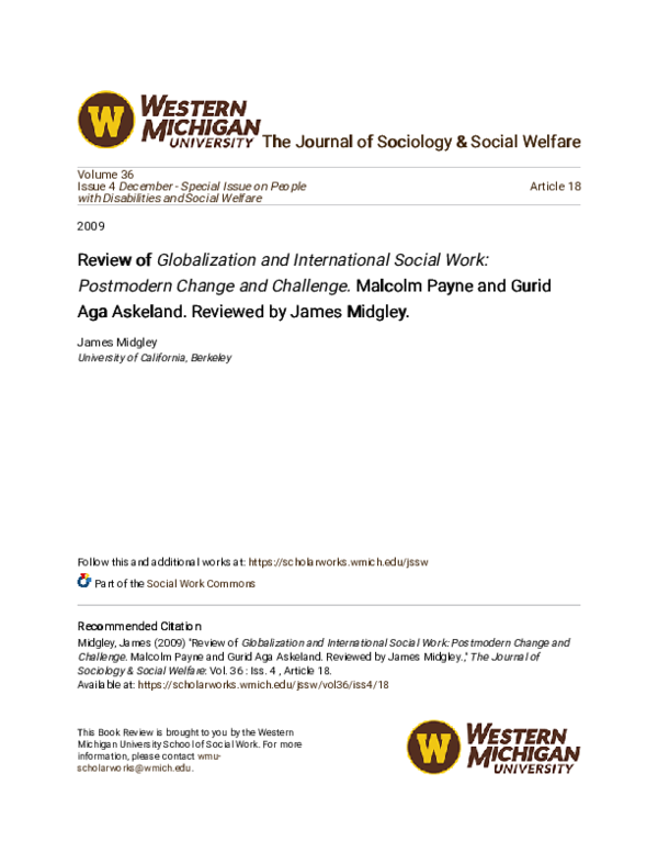 (PDF) Globalization and International Social Work: Postmodern Change ...