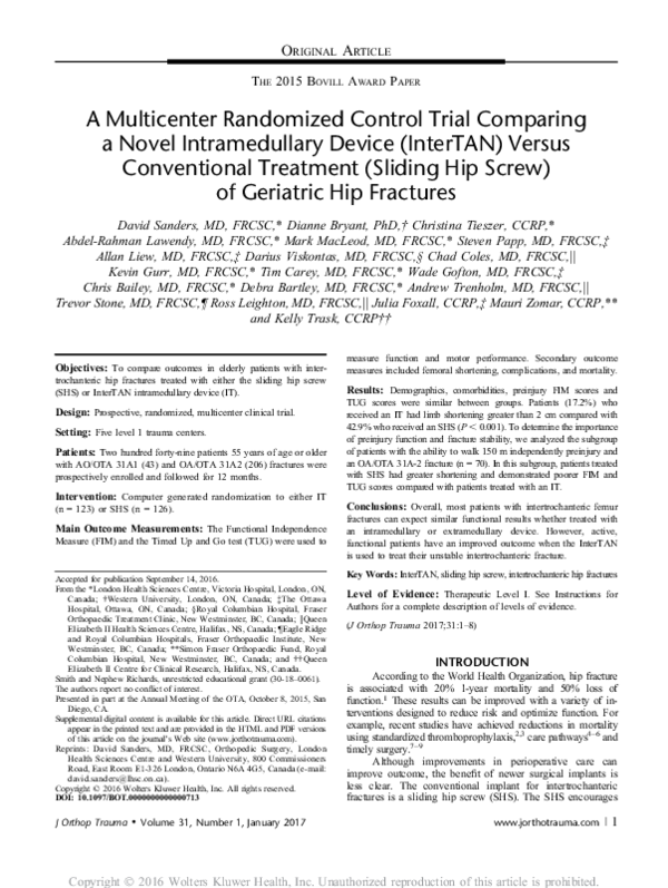 (PDF) A Multicenter Randomized Control Trial Comparing a Novel ...