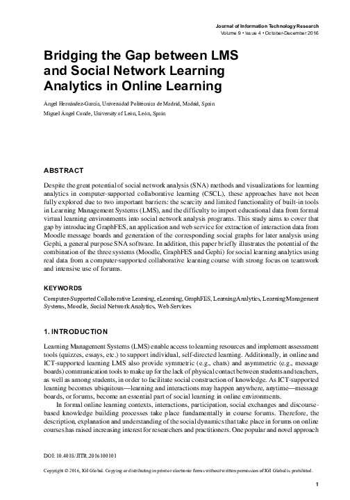 (PDF) Bridging the Gap between LMS and Social Network Learning Analytics in Online Learning