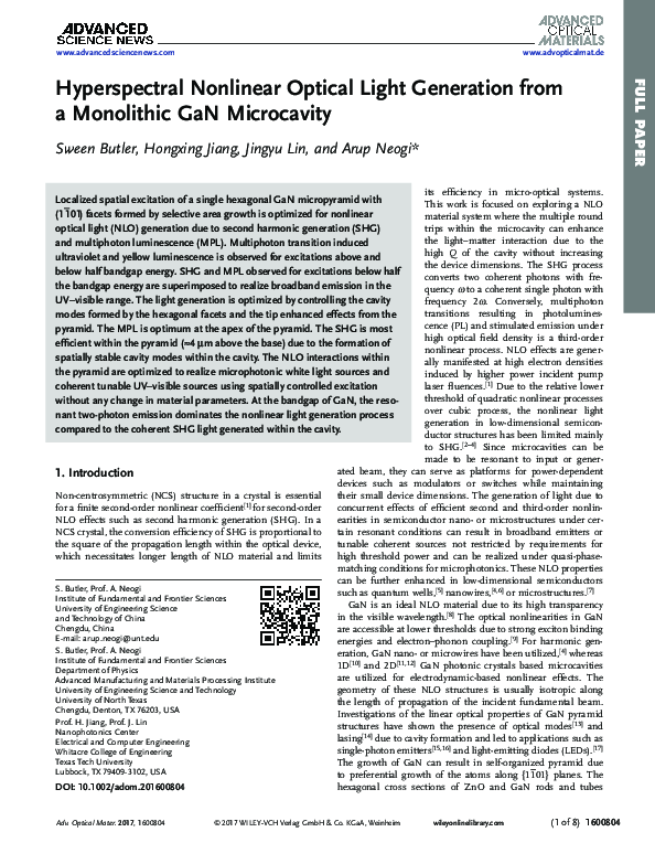 (PDF) Hyperspectral Nonlinear Optical Light Generation from a ...