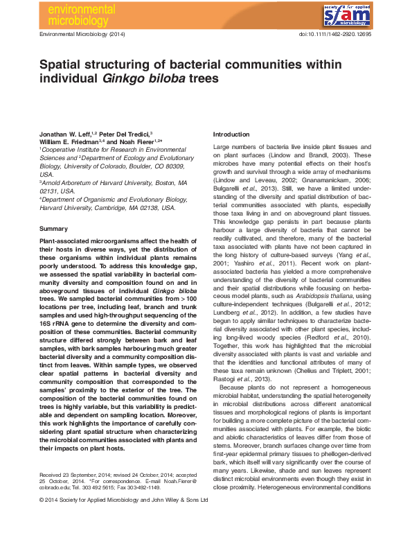 (PDF) Spatial structuring of bacterial communities within ...