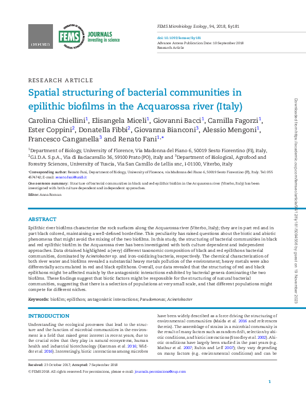 (PDF) Spatial structuring of bacterial communities in epilithic ...