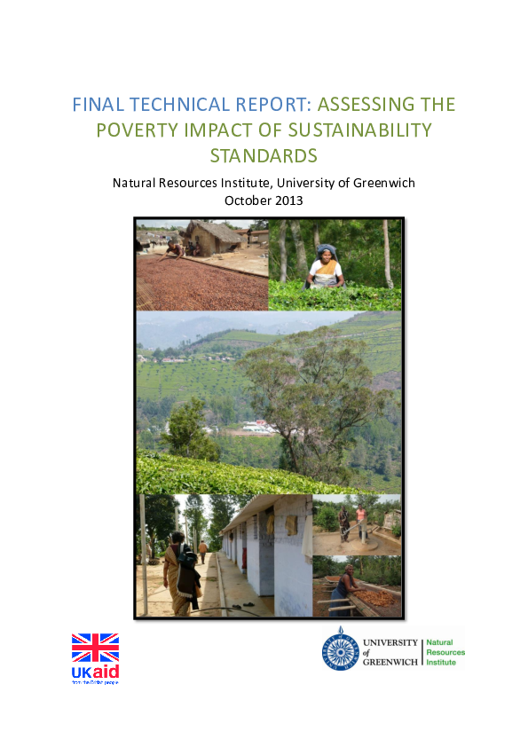 (PDF) Final Technical Report: Assessing the poverty impact of sustainability standards