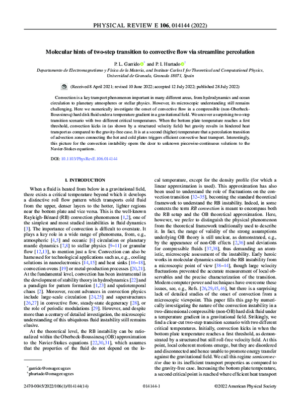 (PDF) Molecular hints of two-step transition to convective flow via ...
