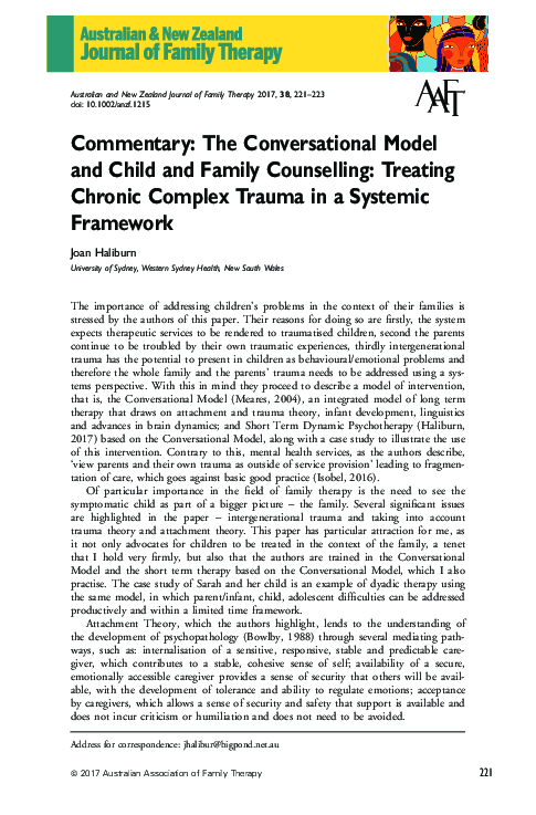 (PDF) Commentary: The Conversational Model and Child and Family ...