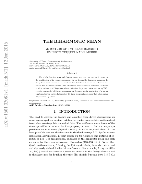 (PDF) The Biharmonic mean