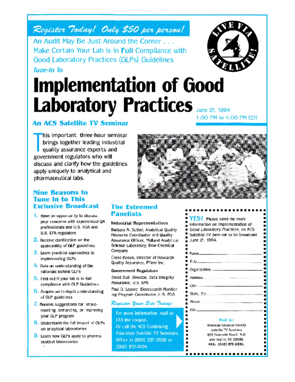 (PDF) Implementation of Good Laboratory Practices