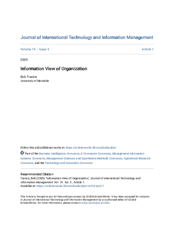 (PDF) Examining the Informing View of Organization