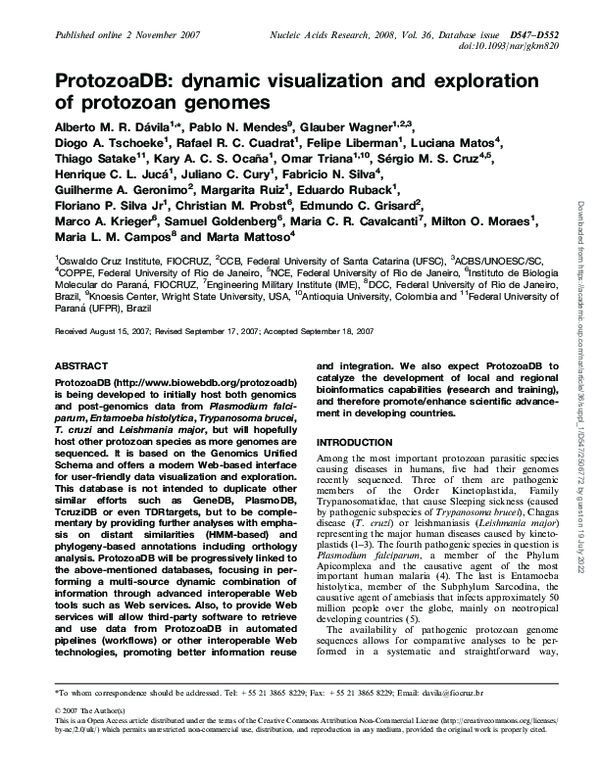 (PDF) ProtozoaDB: dynamic visualization and exploration of protozoan ...