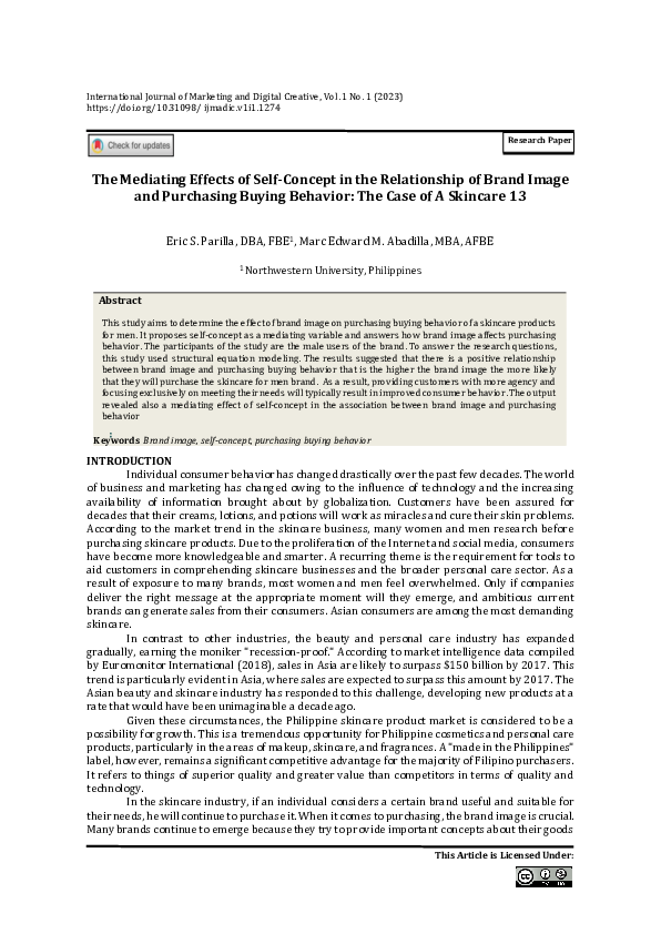 (PDF) The Mediating Effects of Self-Concept in the Relationship of ...