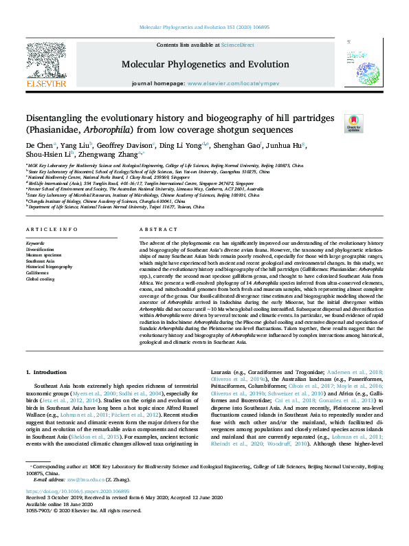 (PDF) Molecular Phylogenetics and Evolution