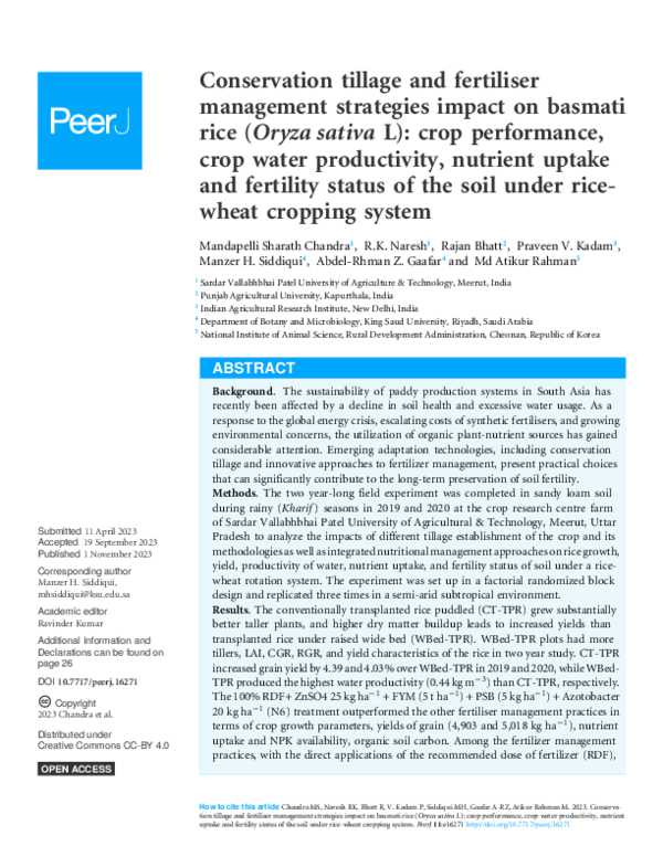 (PDF) Conservation tillage and fertiliser management strategies impact ...