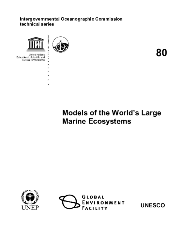 (PDF) Models of the world's Large Marine Ecosystems; GEF/LME gloabl ...
