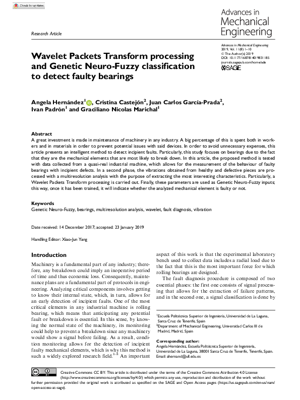 Pdf Wavelet Packets Transform Processing And Genetic Neuro Fuzzy Classification To Detect