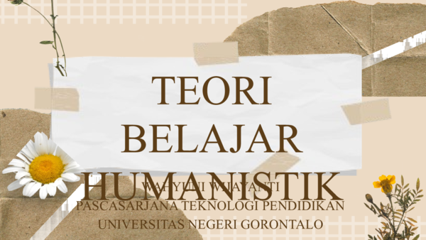(PPT) TEORI BELAJAR HUMANISTIK