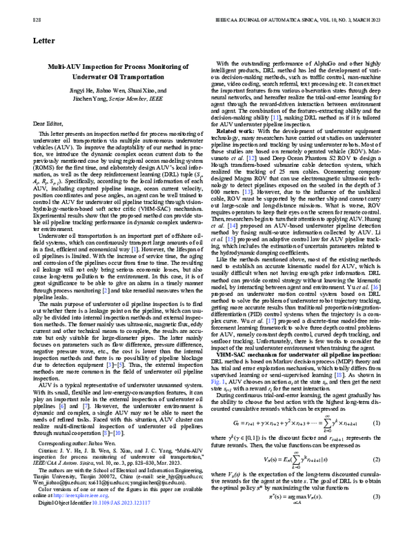 (PDF) Multi-AUV Inspection for Process Monitoring of Underwater Oil ...
