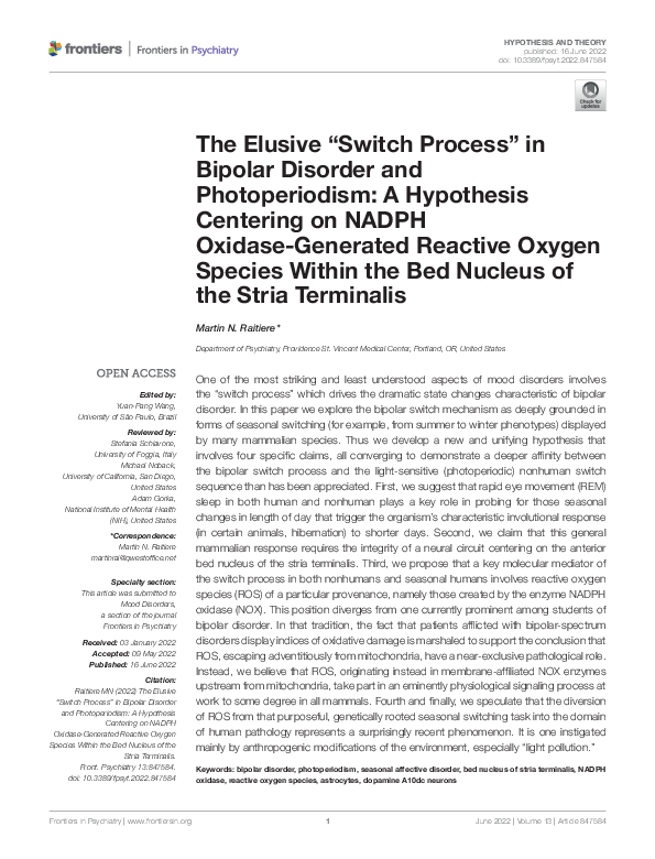(PDF) The Elusive “Switch Process” in Bipolar Disorder and ...