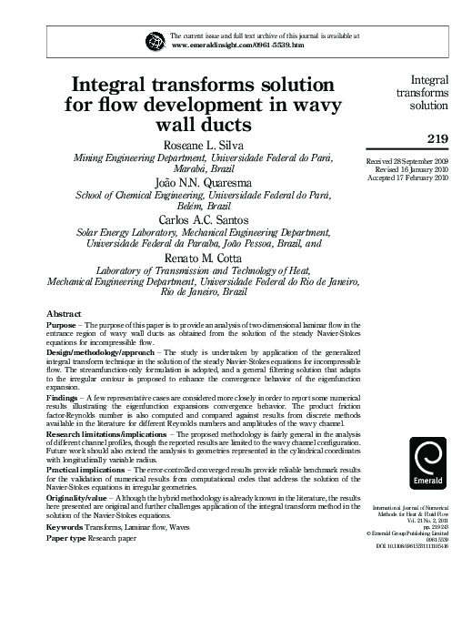 (PDF) Hybrid integral transforms for flow development in ducts partially filled with porous ...