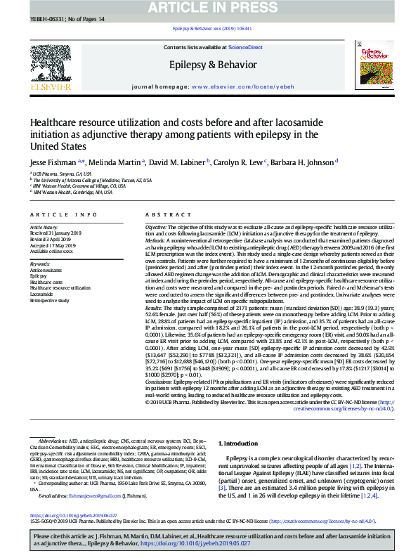 (PDF) Health care resource utilization and costs before and after ...