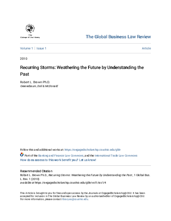 (PDF) Recurring Storms: Weathering the Future by Understanding the Past