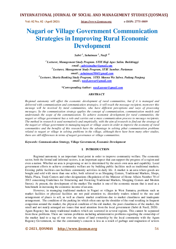 (PDF) N Nagari or Village Government Communication Strategies in ...