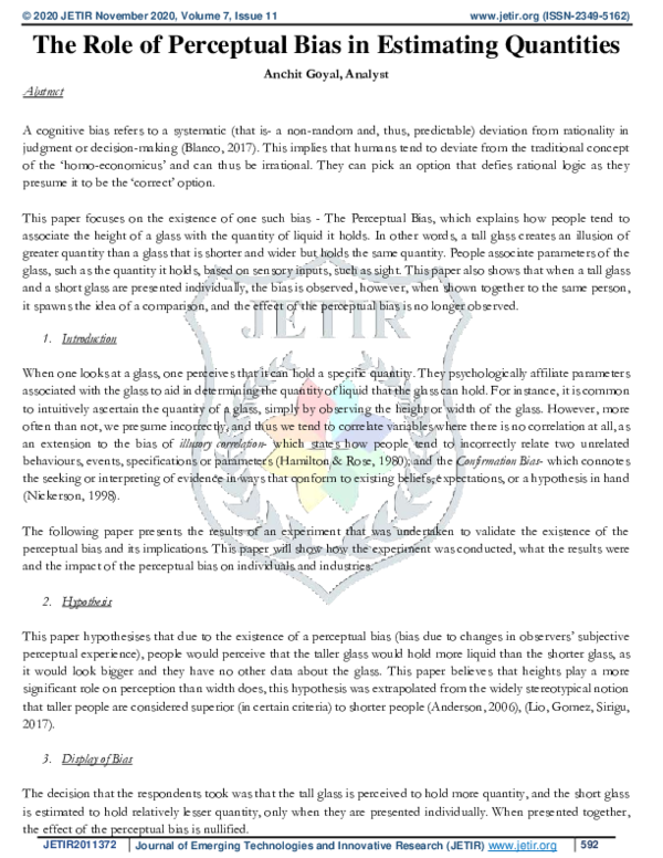 (PDF) The Role of Perceptual Bias in Estimating Quantities | Anchit ...