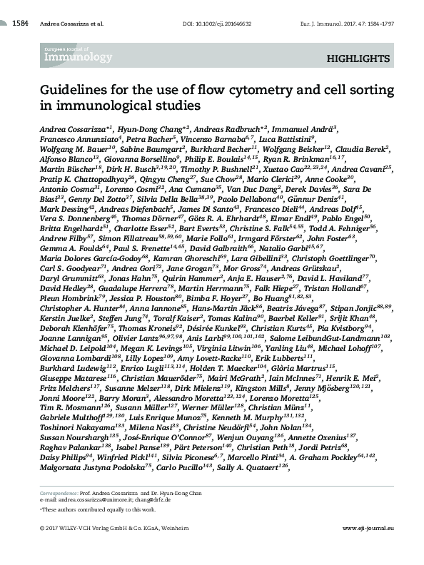 (PDF) Guidelines for the use of flow cytometry and cell sorting in immunological studies (third ...