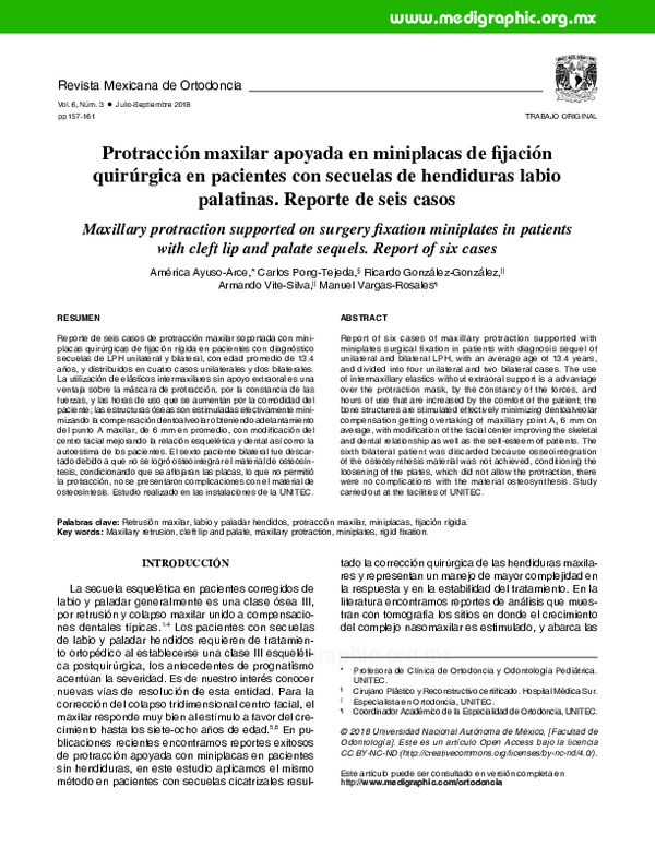 (PDF) Protracción maxilar apoyada en miniplacas de fi jación quirúrgica ...