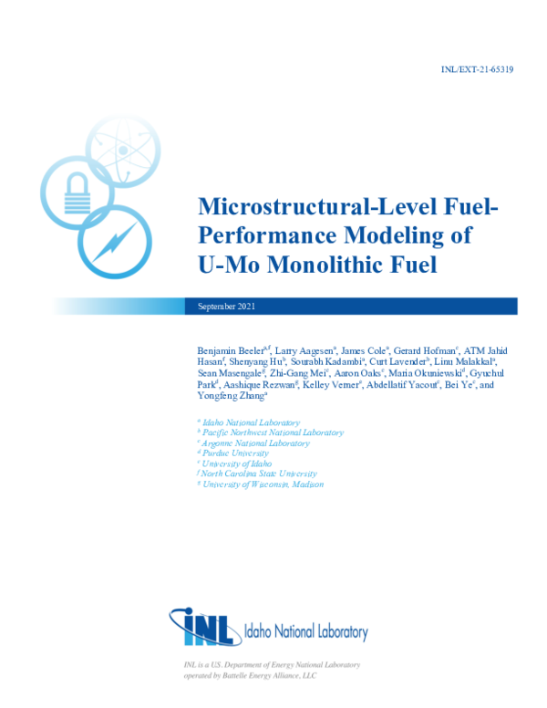 (PDF) Microstructural-Level Fuel Performance Modeling of U-Mo ...