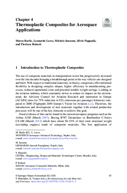 (PDF) Thermoplastic Composites for Aerospace Applications
