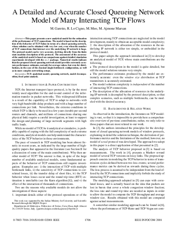 (PDF) A detailed and accurate closed queueing network model of many interacting TCP flows ...