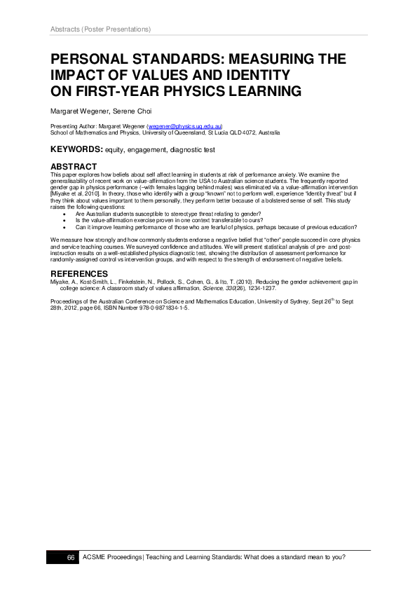 (PDF) Personal standards: Measuring the impact of values and identity ...