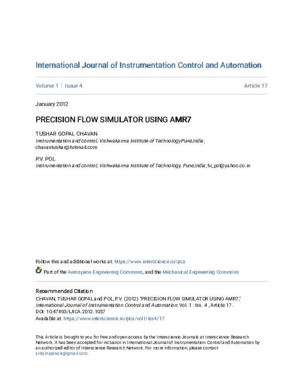 (PDF) Precision Flow Simulator Using AMR7