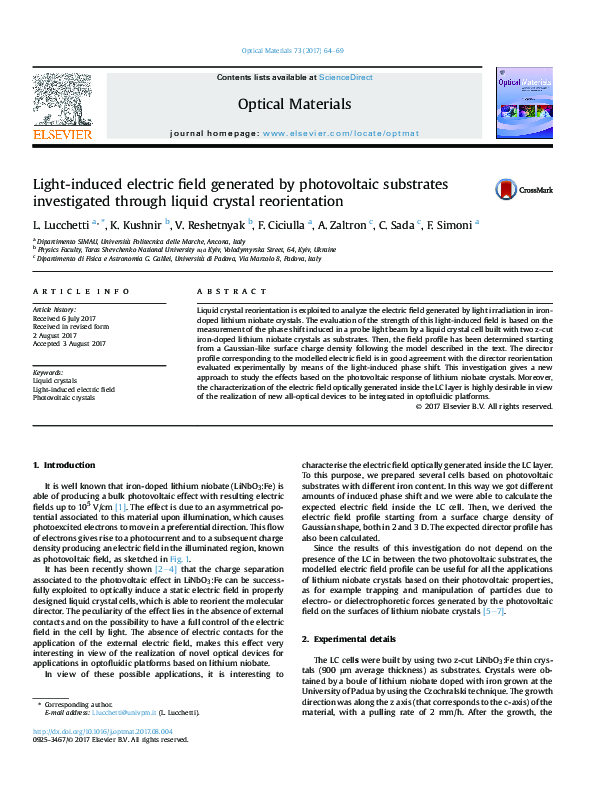 (PDF) Light-induced electric field generated by photovoltaic substrates ...
