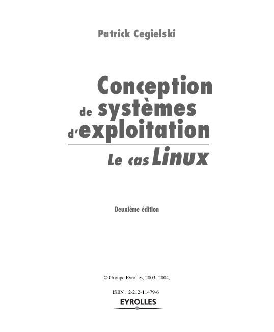 (PDF) Conception de systèmes d'exploitation le cas Linux
