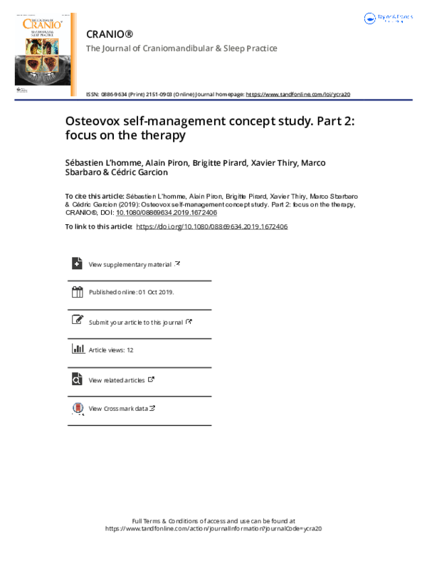 (PDF) Osteovox self-management concept study. Part 2: focus on the therapy