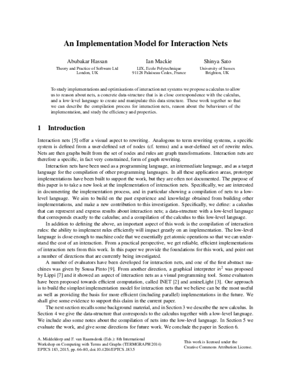 Pdf An Implementation Model For Interaction Nets 3980