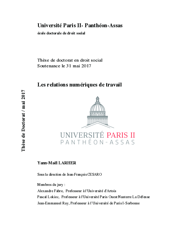 (PDF) Les relations numériques de travail