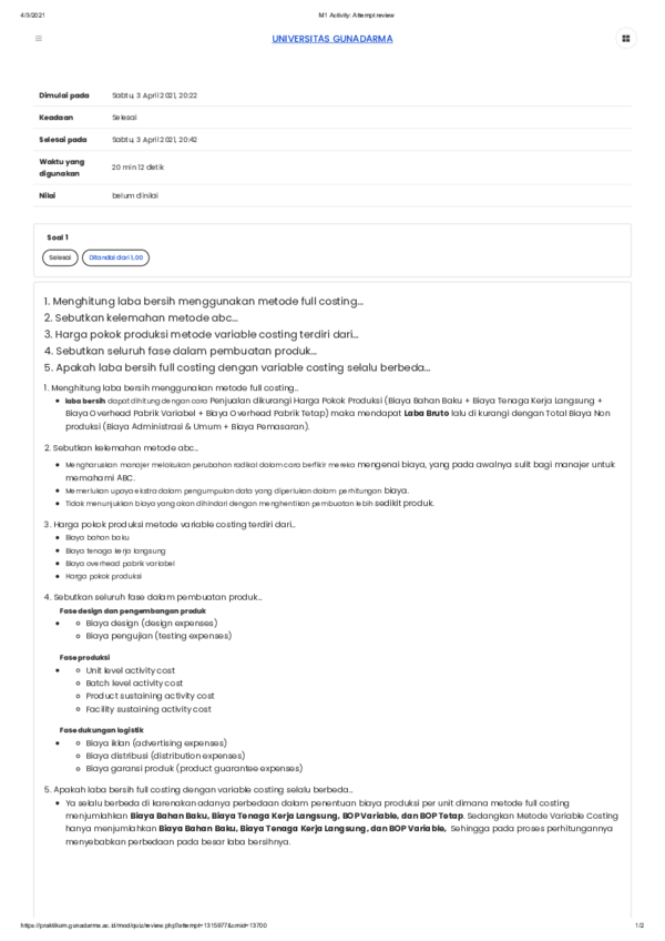 (PDF) M1 Activity Attempt review