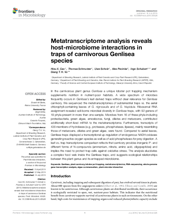 (PDF) Metatranscriptome analysis reveals host-microbiome interactions ...