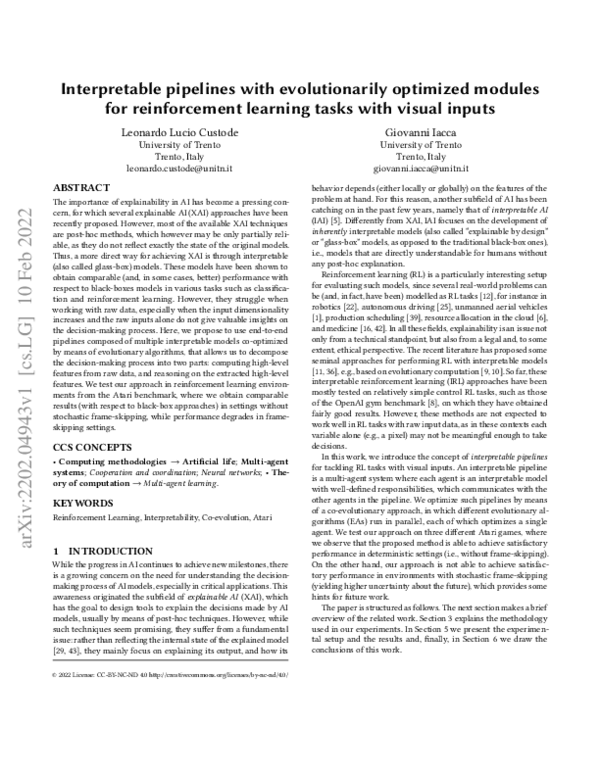 (PDF) Interpretable pipelines with evolutionary optimized modules for reinforcement learning ...